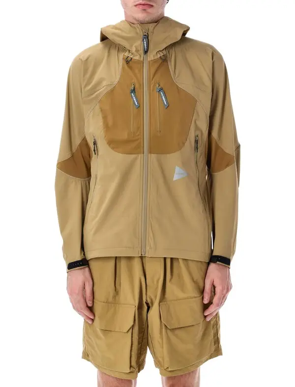 AND WANDER Technical Performance Jacket With Adjustable Hood - Beige