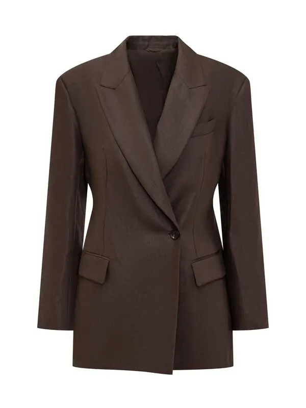 Brunello Cucinelli Double Breasted Linen Blazer