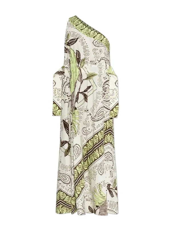 Tory Burch Floral Asymmetrical One-shoulder Mini Dress - Multicolor
