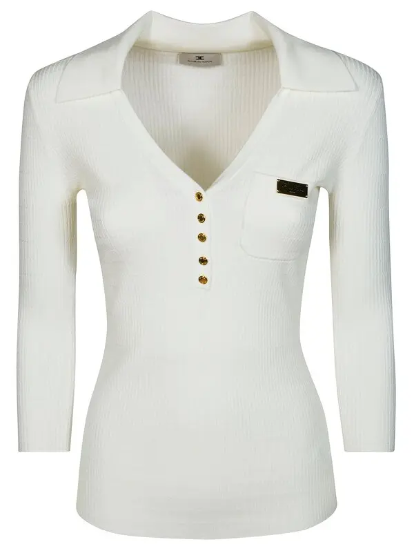 Elisabetta Franchi Chic Sweater Tricot For Ss26 Collection - Beige