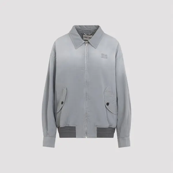 Miu Miu Cotton Jacket With Finish - Metallic