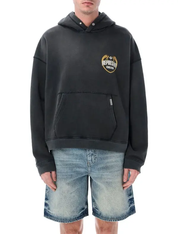 REPRESENT Box Fit Angel Hoodie - Stained Black