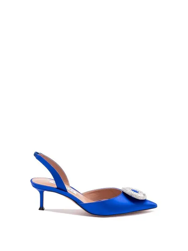 AQUAZZURA Elegant Slingback Hoop Pumps 50 - Royalblue
