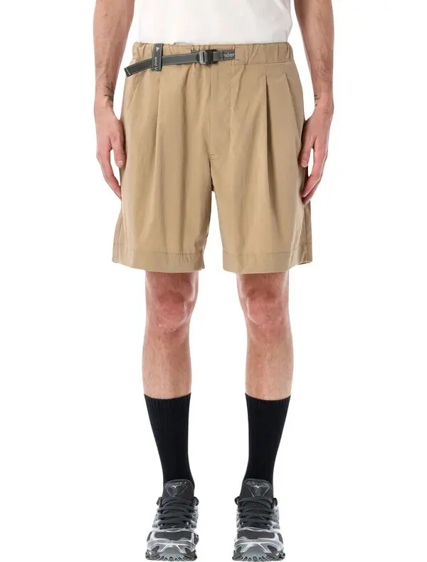 AND WANDER Mid-length Technical Shorts With Integrated Belt - Beige