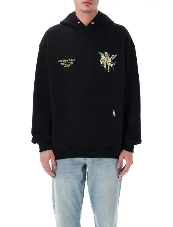 REPRESENT Oversized Cherubs Hoodie - Jet Black