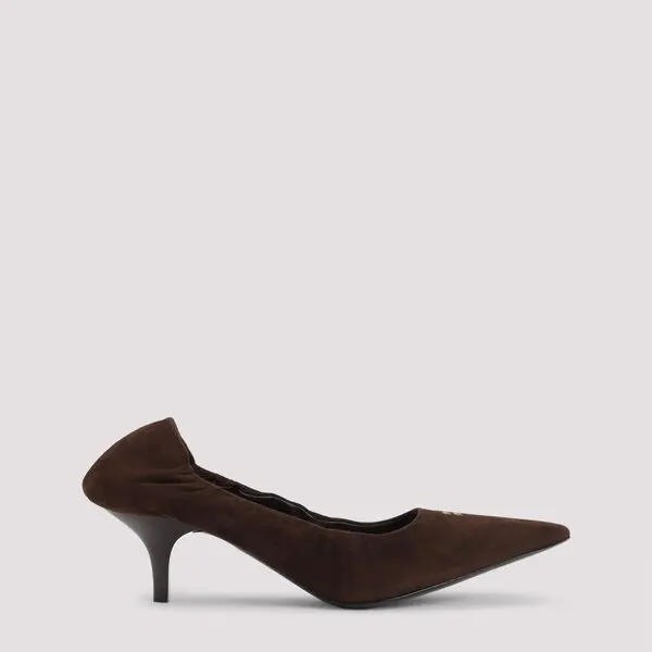 Miu Miu Nappa Leather Gathered Pumps - Brown