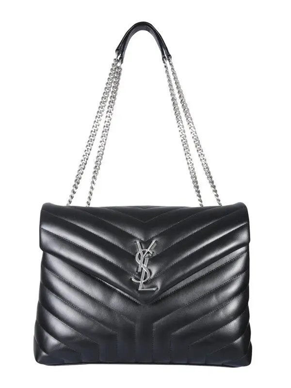 Saint Laurent Medium Shoulder Bag In Calf Leather - Black