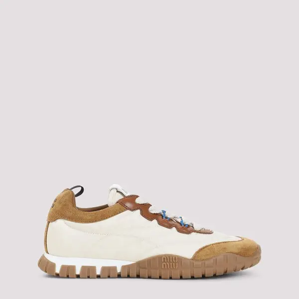 Miu Miu Lace-up Mini Sneakers - Nude & Neutrals