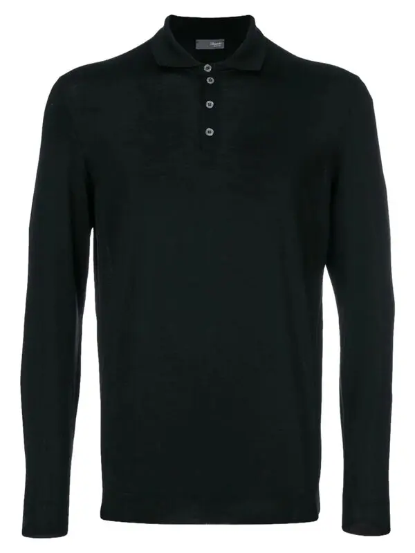 DRUMOHR Long Sleeve Knit Polo Shirt