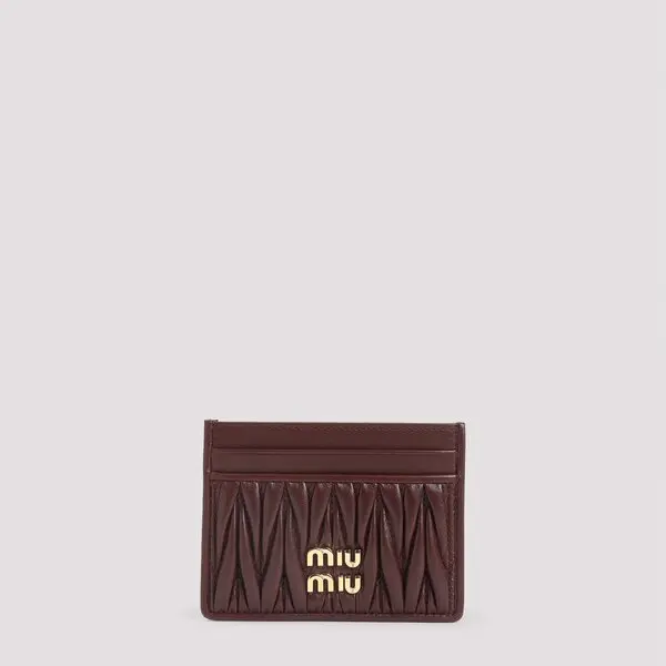 Miu Miu Mini Lamb Leather Cardholder Compact Elegance - Red
