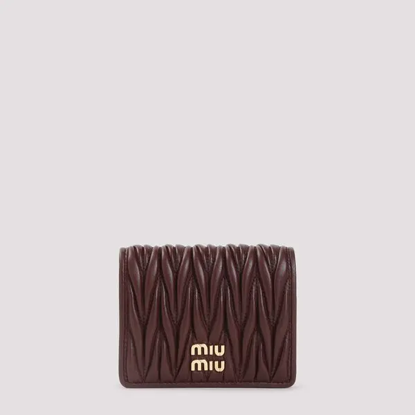Miu Miu Quilted Lamb Leather Mini Wallet - Red