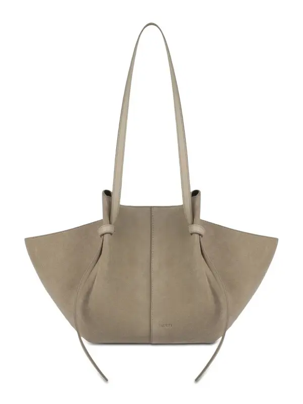 Yuzefi Structured Suede Tote Bag - Beige