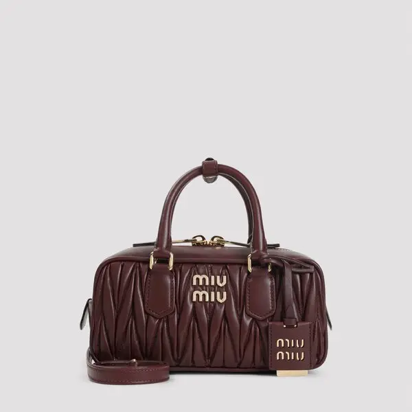 Miu Miu Quilted Lamb Leather Mini Handbag - Red