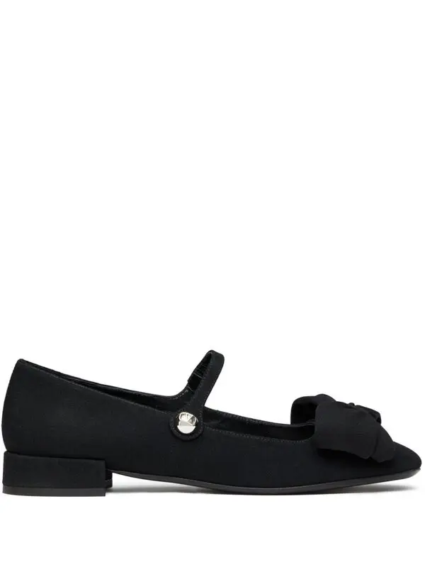Valentino Garavani Ballerina Flats With Bow Detailing - Nero