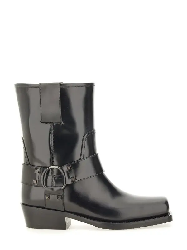 Valentino Garavani Rockstud Biker Ankle Boots