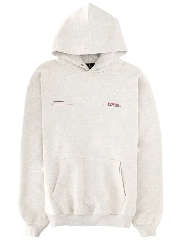 REPRESENT Graphic Cotton Hoodie - Beige