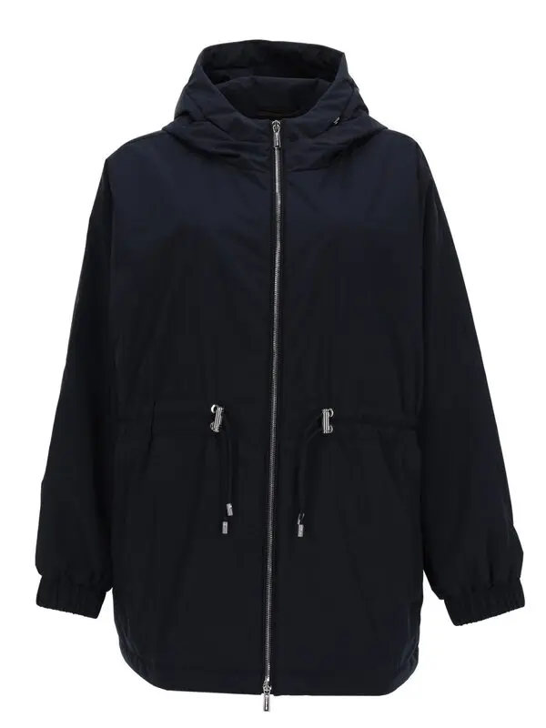 MOORER Hooded Zip-front Jacket - Blue