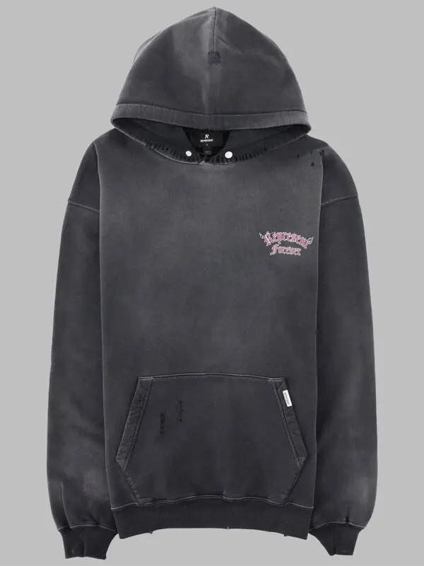 REPRESENT Dualitand Mini Sweatshirt With Unique Stamp Design - Charcoal