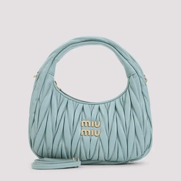 Miu Miu Mini Wander Matelassé Hobo Handbag - Green