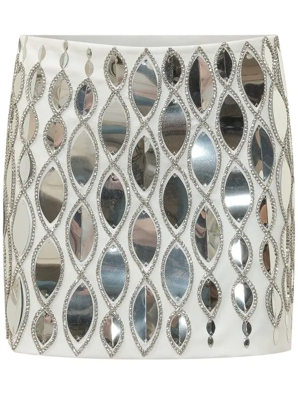 DES_PHEMMES Embellished Mini Skirt - Ice