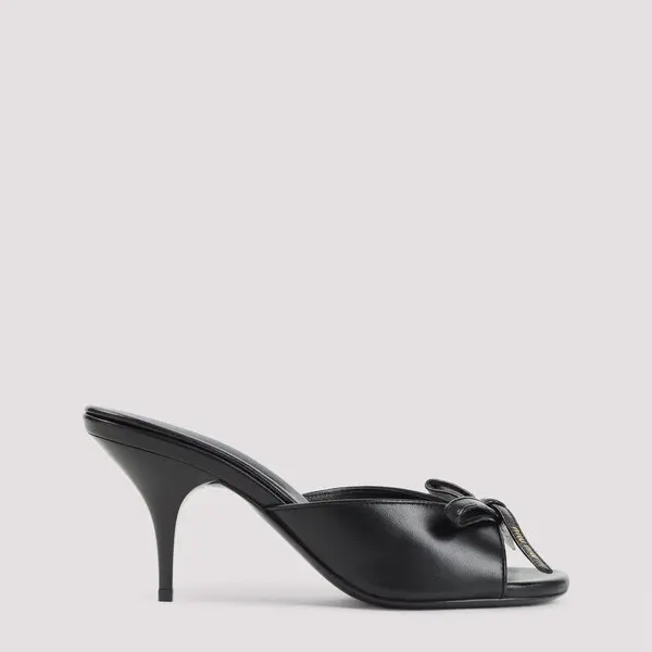 Miu Miu Leather Heeled Sandals - Black