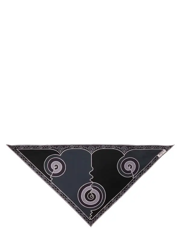 Emilio Pucci Astro Print Triangle Silk Scarf