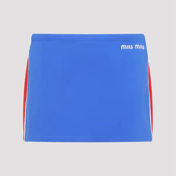 Miu Miu Logo Stripe Mini Skirt - Multicolour