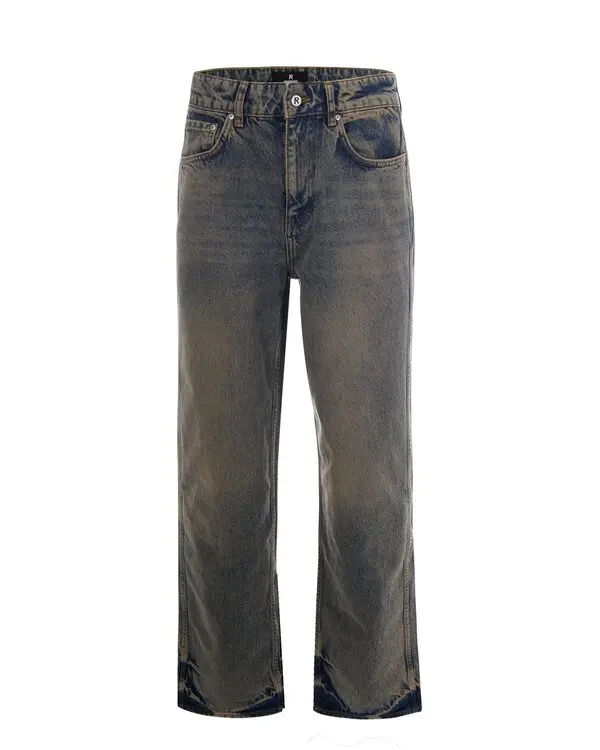 REPRESENT High Rise Straight Leg Jeans - Blue Cream
