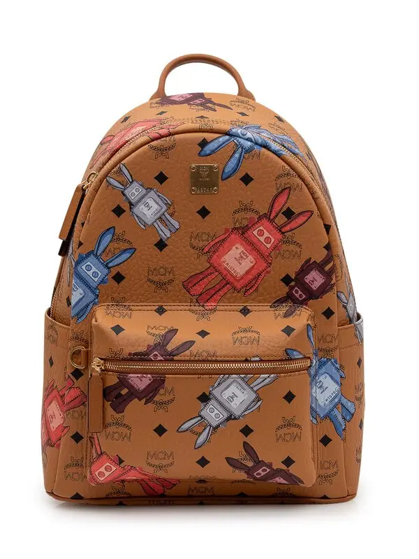 Mcm Stark Medium Fashion Backpack - Cognac