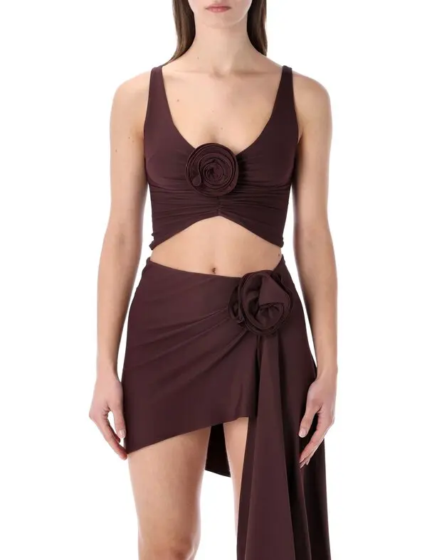 Magda Butrym Rose Detail Top - Purple