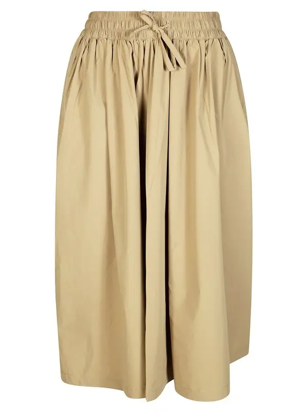 SAVE THE DUCK Midi Skirt With Drawstring Waist - Marrone