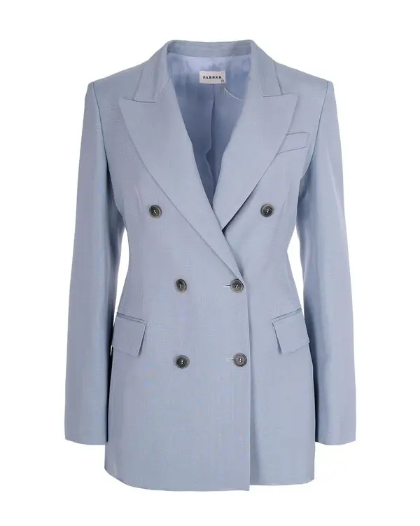 PAROSH Double Breasted Blazer - Azzurro