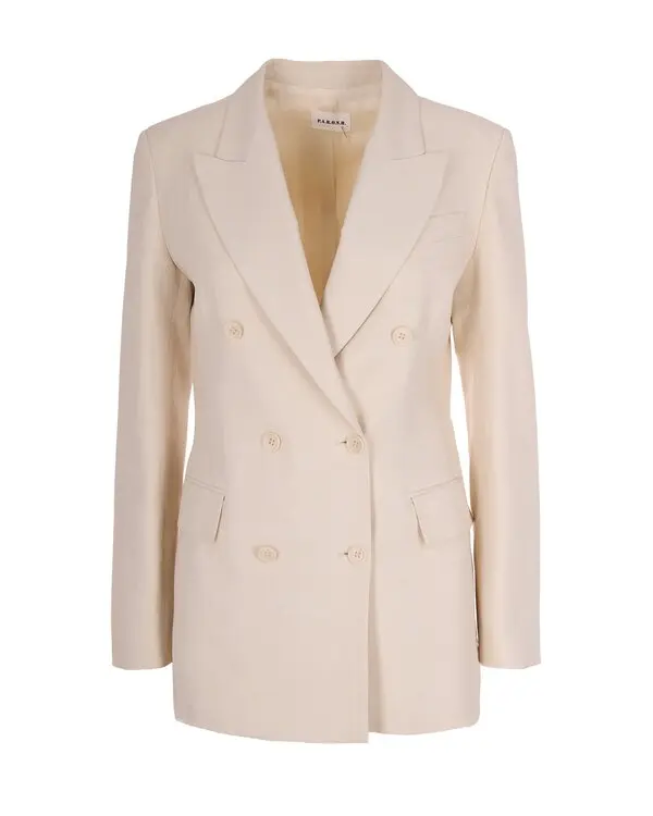 PAROSH Double Breasted Blazer - Sabbia