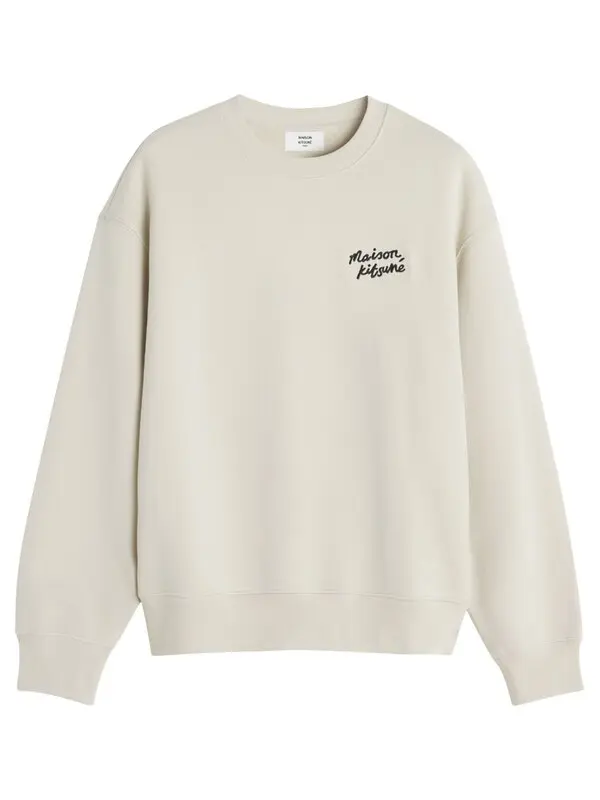 Maison Kitsuné Long Sleeve Logo Sweatshirt For - Ivory