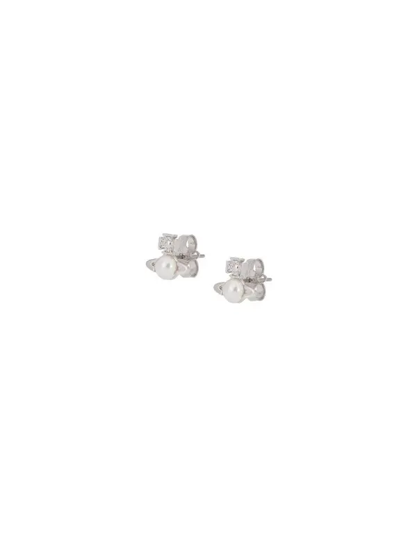 VIVIENNE WESTWOOD Orb Pearl Stud Earrings - Silver
