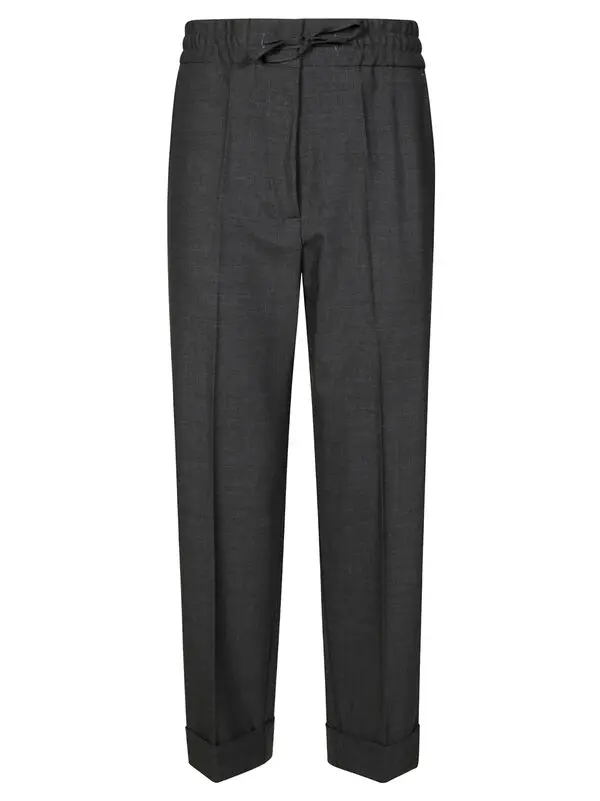 PAROSH Wool Trousers With Drawstring