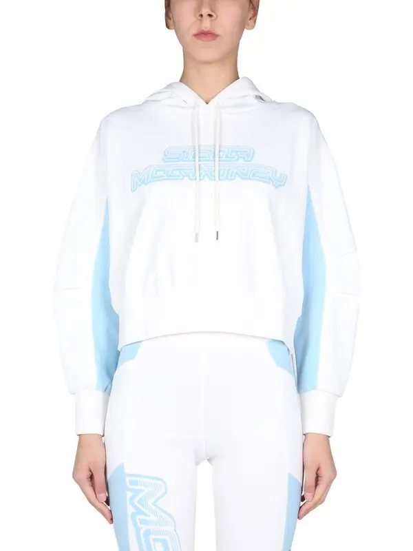 Stella McCartney Hooded Logo Print Sweatshirt - White