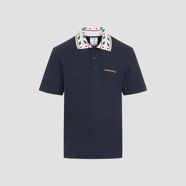 Casablanca Organic Cotton Pique Polo For Fw26 - Blue