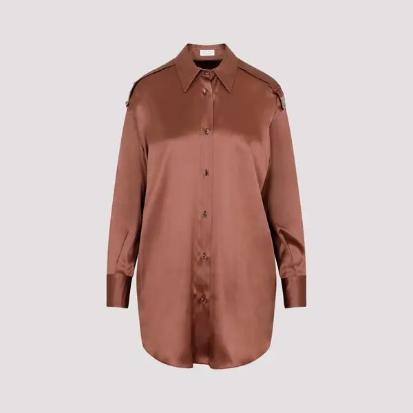 Brunello Cucinelli Silk Button-up Shirt - Brown