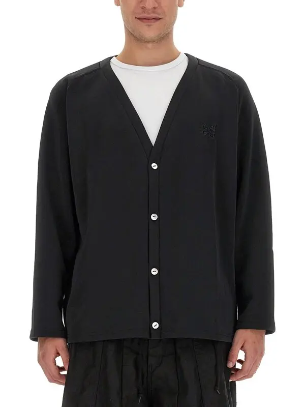 Needles Regular Fit Logo Cardigan - Black