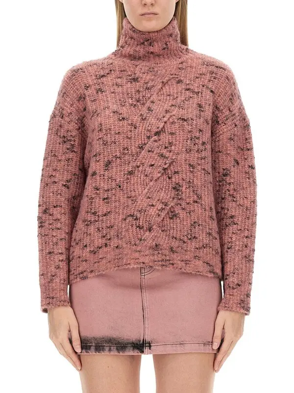 Moschino High Neck Knit Sweater - Pink
