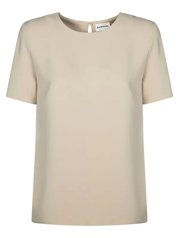 PAROSH Cady Crewneck Short Sleeved Blouse