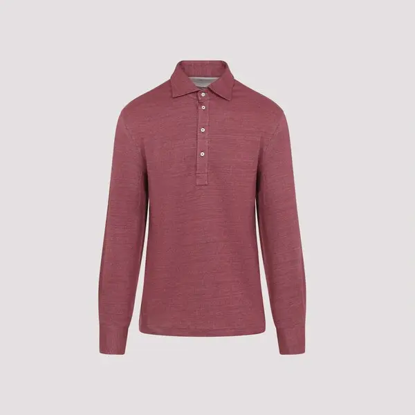 Brunello Cucinelli Long Sleeves Polo Spring Summer 26 Collection - Red