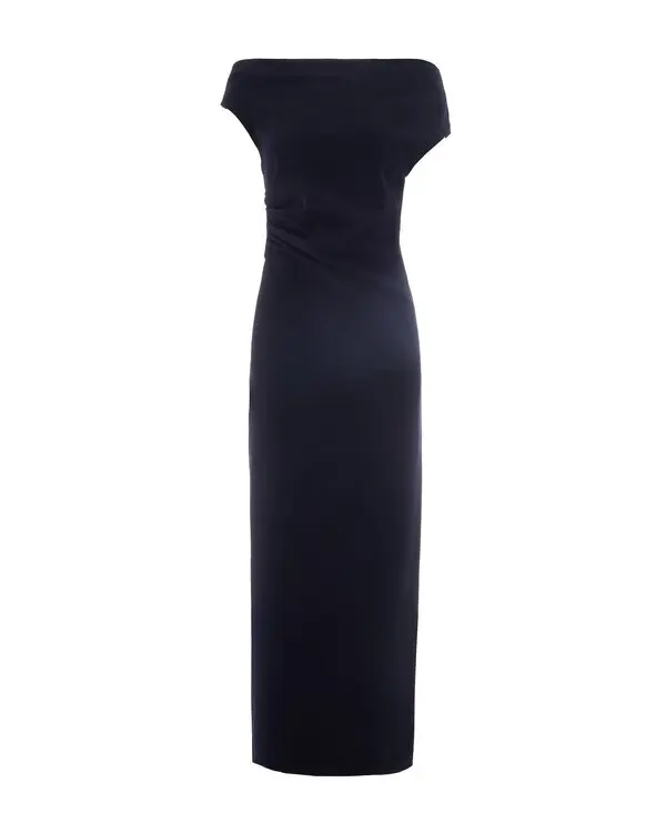 PAROSH Off-the-shoulder Ruched Maxi Dress - Blu