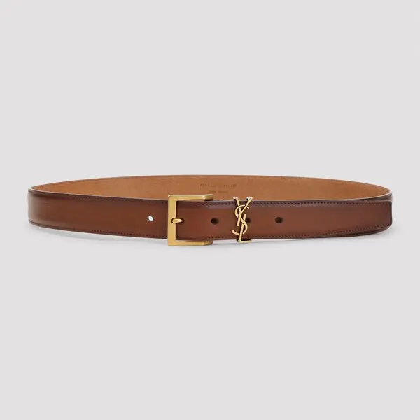 Saint Laurent Cassandre Belt In Smooth Leather - Red