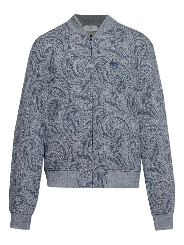 Etro Paisley Print Bomber Jacket - Grey