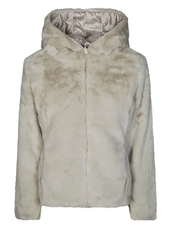 SAVE THE DUCK Reversible Eco Fur Hooded Jacket For