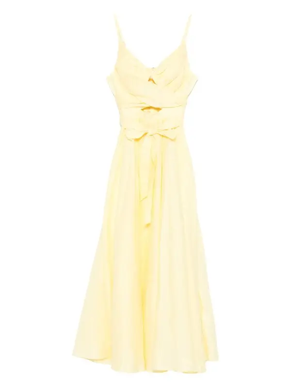 Zimmermann Shirred Mini Dress With Cut-out Detail - Yellow