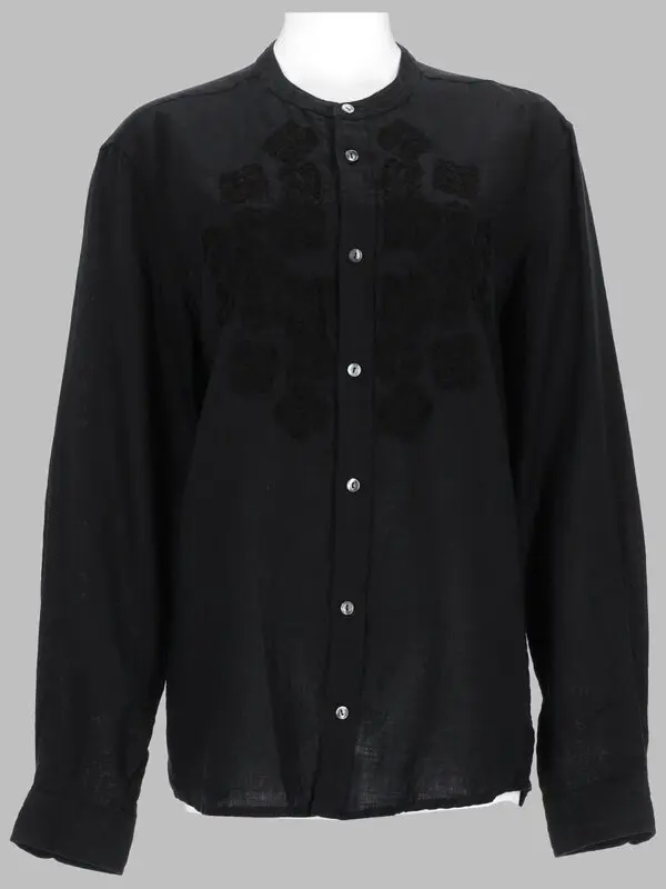 P.a.r.o.s.h Embroidered Linen Shirt - Black