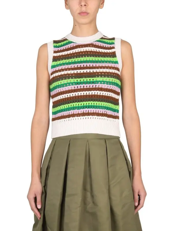 DEPARTMENT 5 Striped Wool Crochet Top